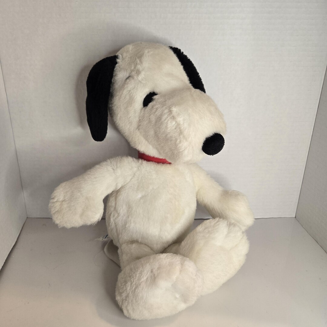 Applause Peanuts SNOOPY Plush 14" Red Collar Beagle Stuffed Character ...