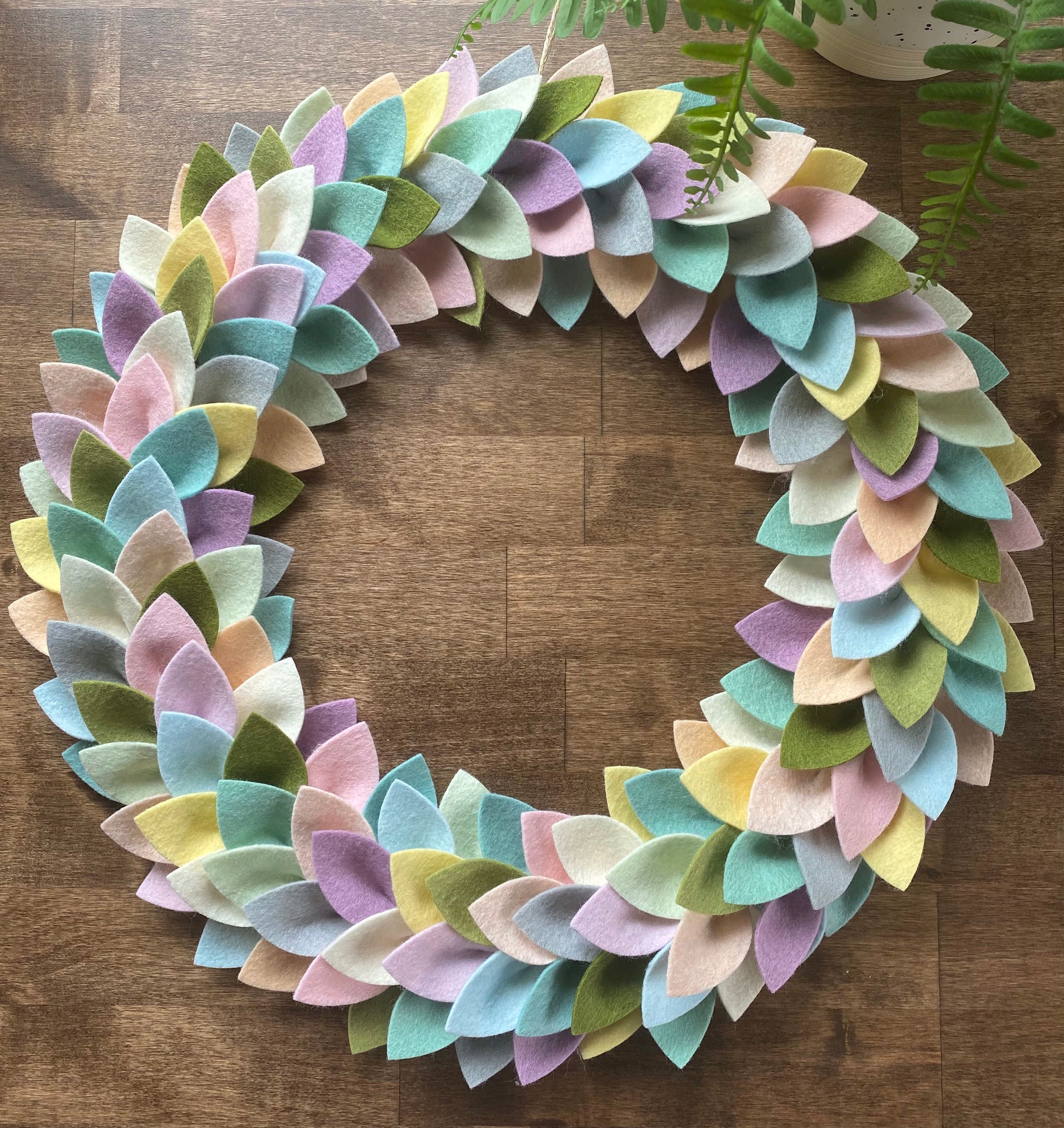 Pastel Spring or Easter Felt Wreath Boxwood Décor Easter - Etsy