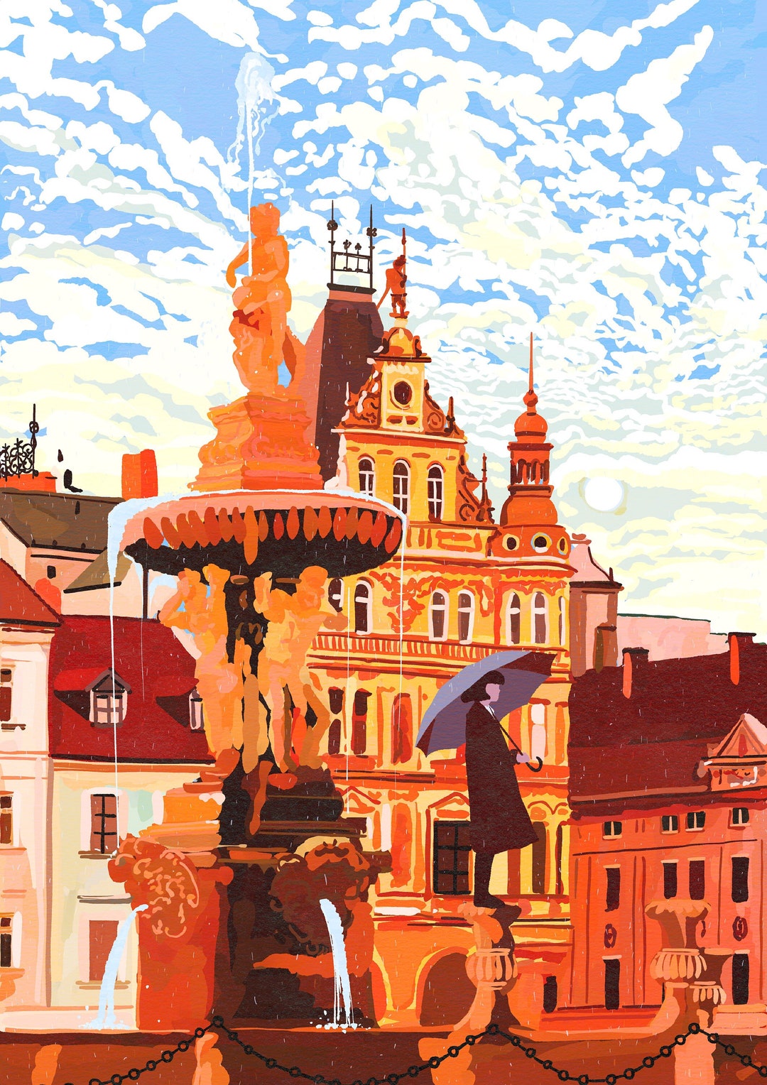 Golden Hour Illustration Printed on A4 or A3 Size Art Paper - Etsy