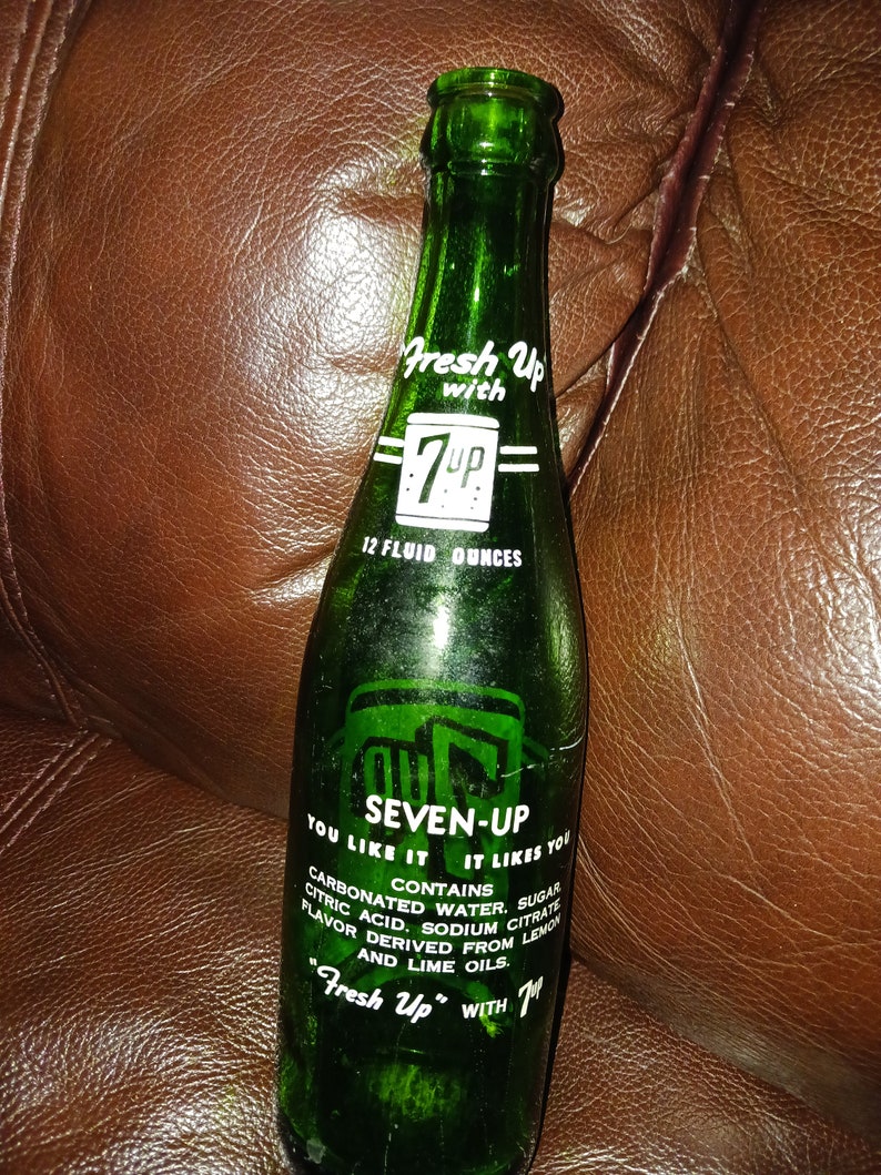 Vintage 7UP Glass Soda Bottle - Etsy