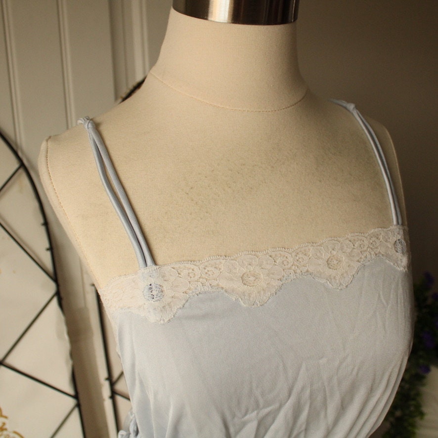 Vintage 60s/70s periwinkle lingerie lace top/ blue white small | Etsy