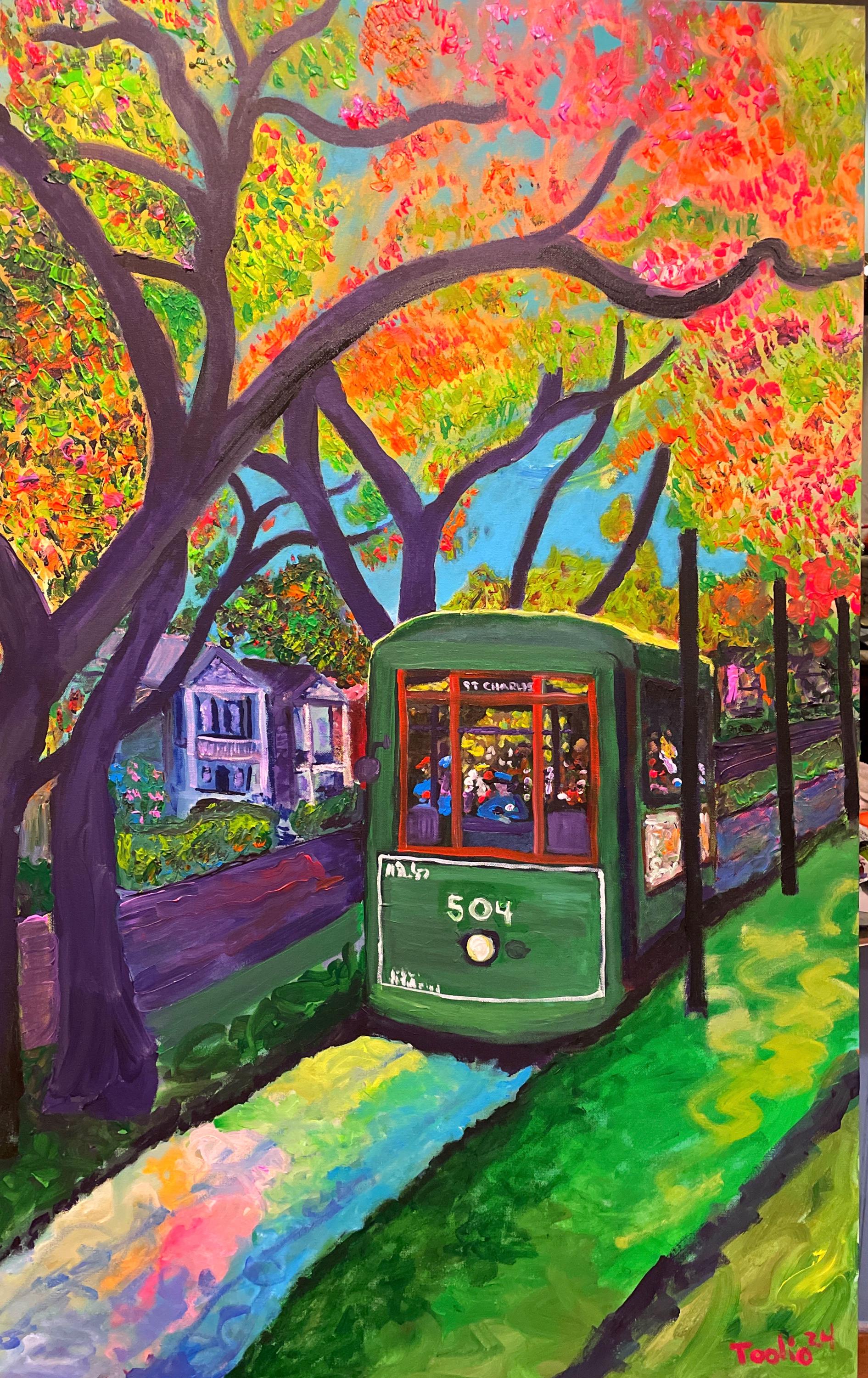 Streetcar Color Acrylic Painting New Orleans Bright Original Art Work ...