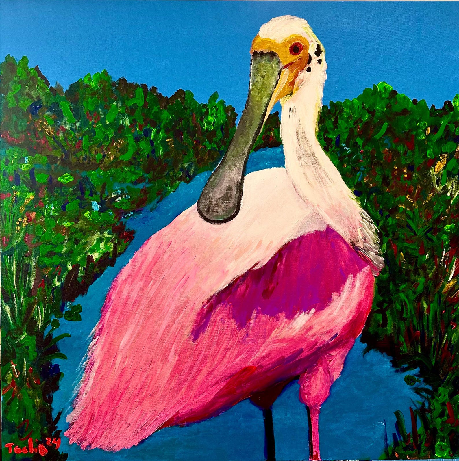 Rose Bill is an Original 2024 Toolio Painting in Vivid Color and ...