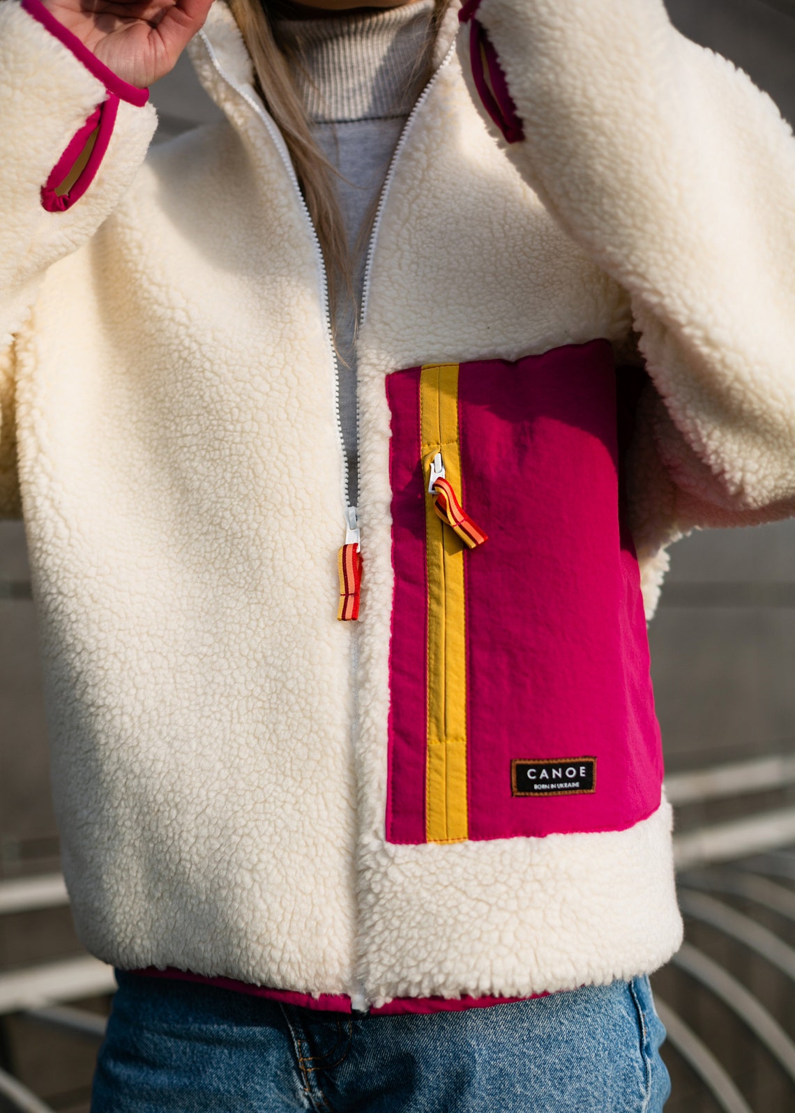 Stylish Woman Jacket With Pocket Fleece Jacket Retro Style - Etsy