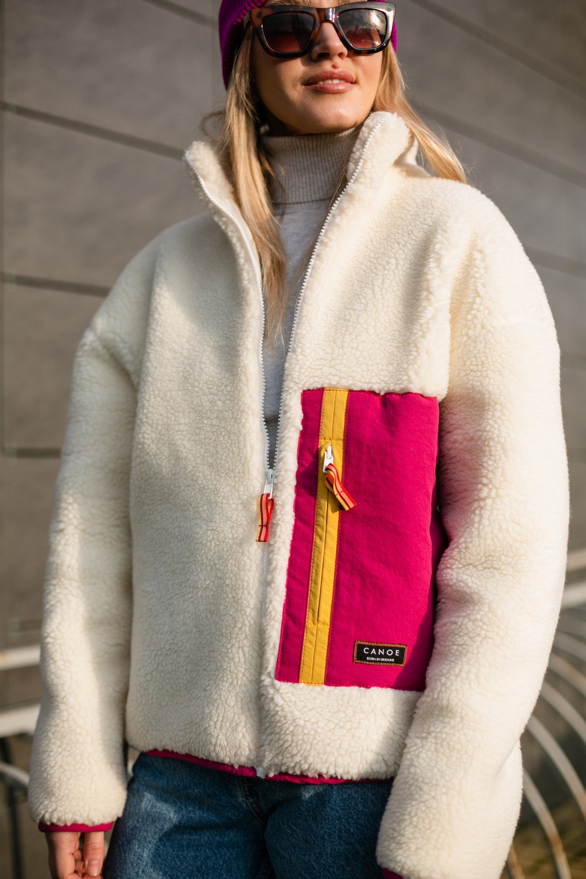 Stylish Woman Jacket With Pocket Fleece Jacket Retro Style - Etsy