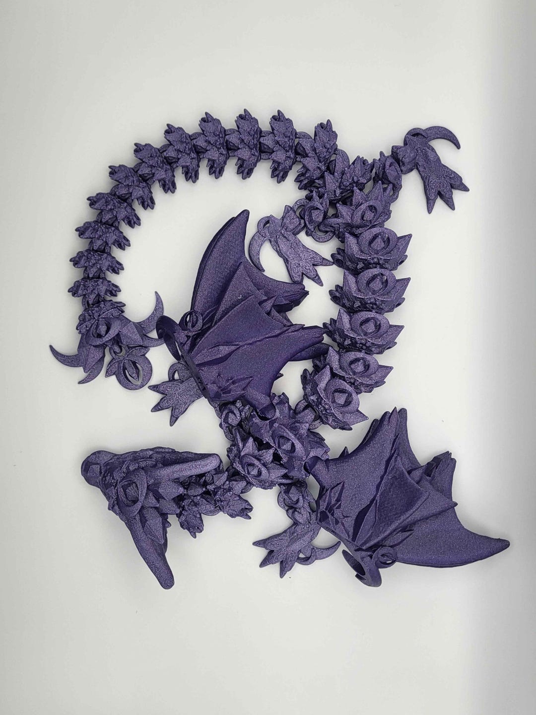 Night-wing 3D Printed Articulating Dragon Fidget Desk Toy Huge (19") - Etsy