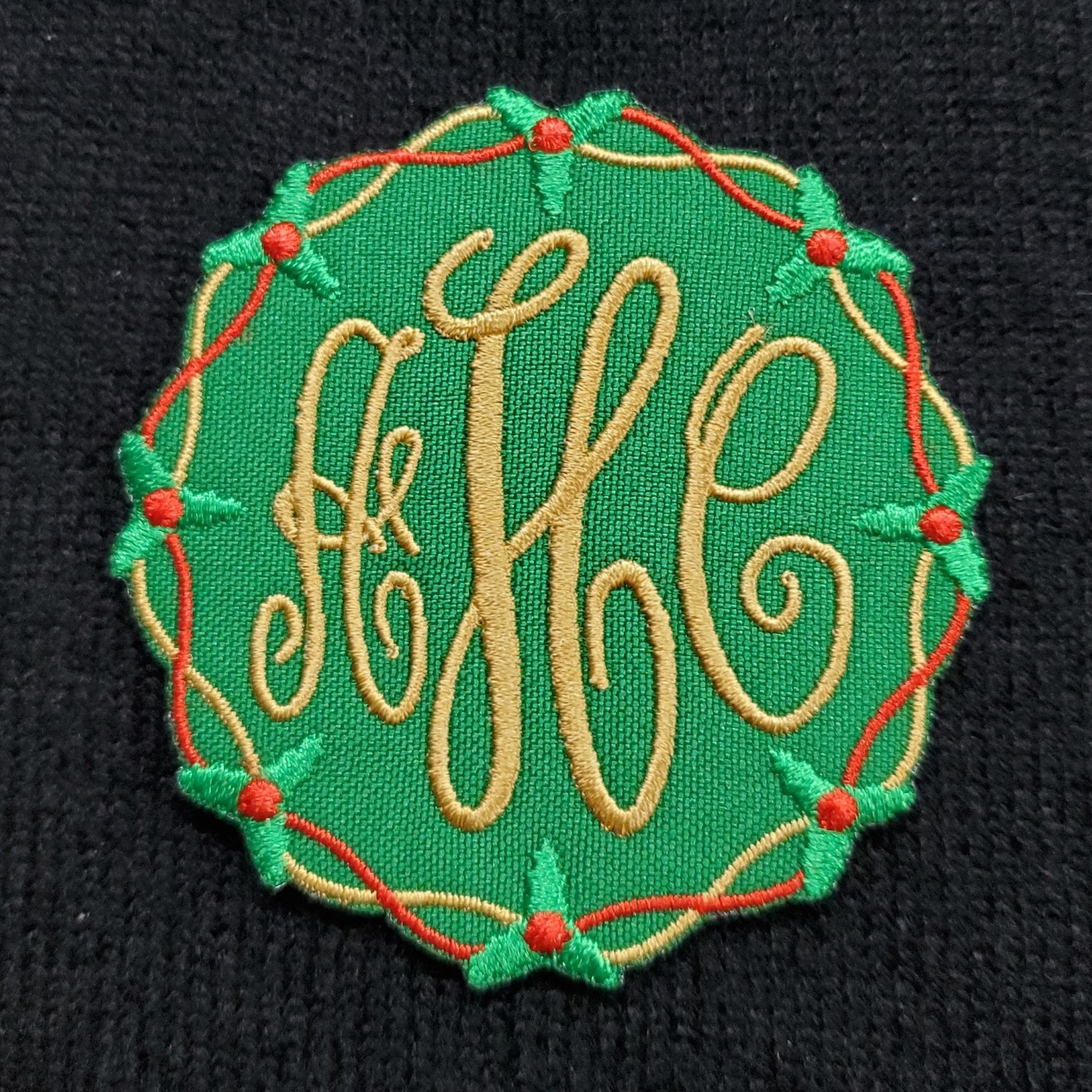 Christmas Stocking Monogram Patch 3 Round Custom - Etsy