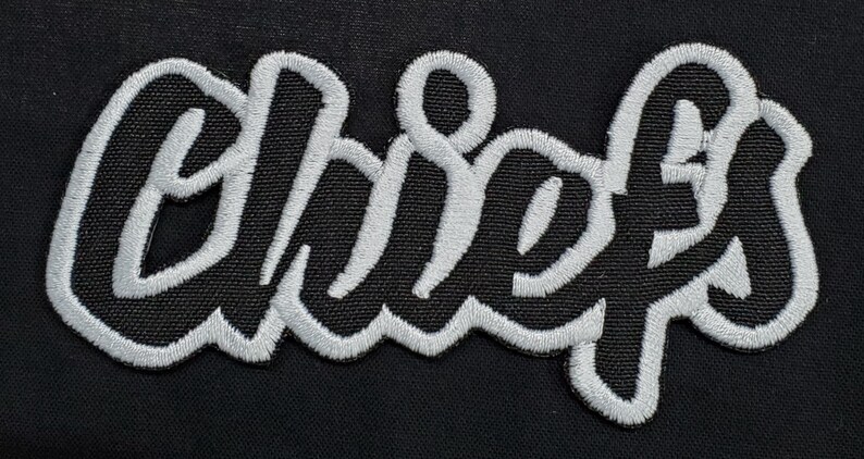 Chiefs Text Embroidered Applique Iron on Patch Various Sizes Team Name ...
