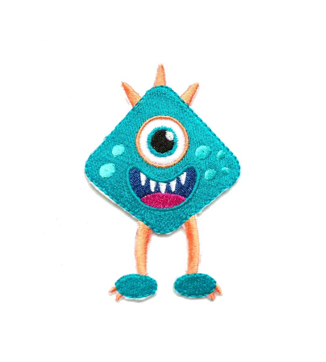Teal One-eyed Monster Embroidered Iron on Patch - Etsy