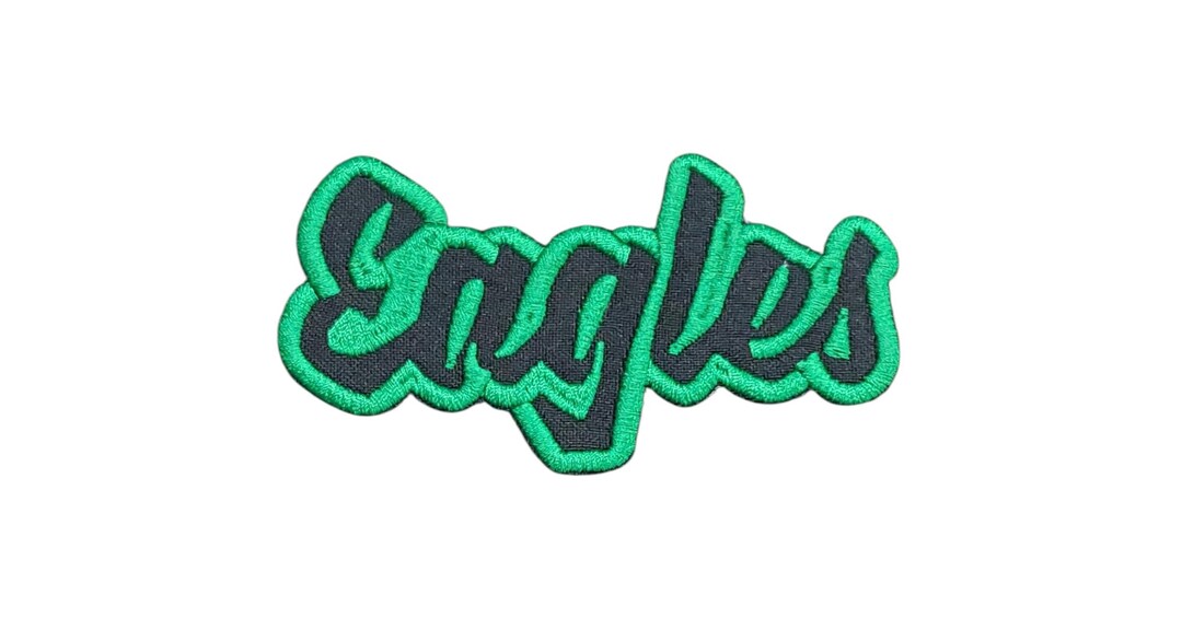 Eagles Text Embroidered Applique Iron on Patch Various Sizes Team Name ...