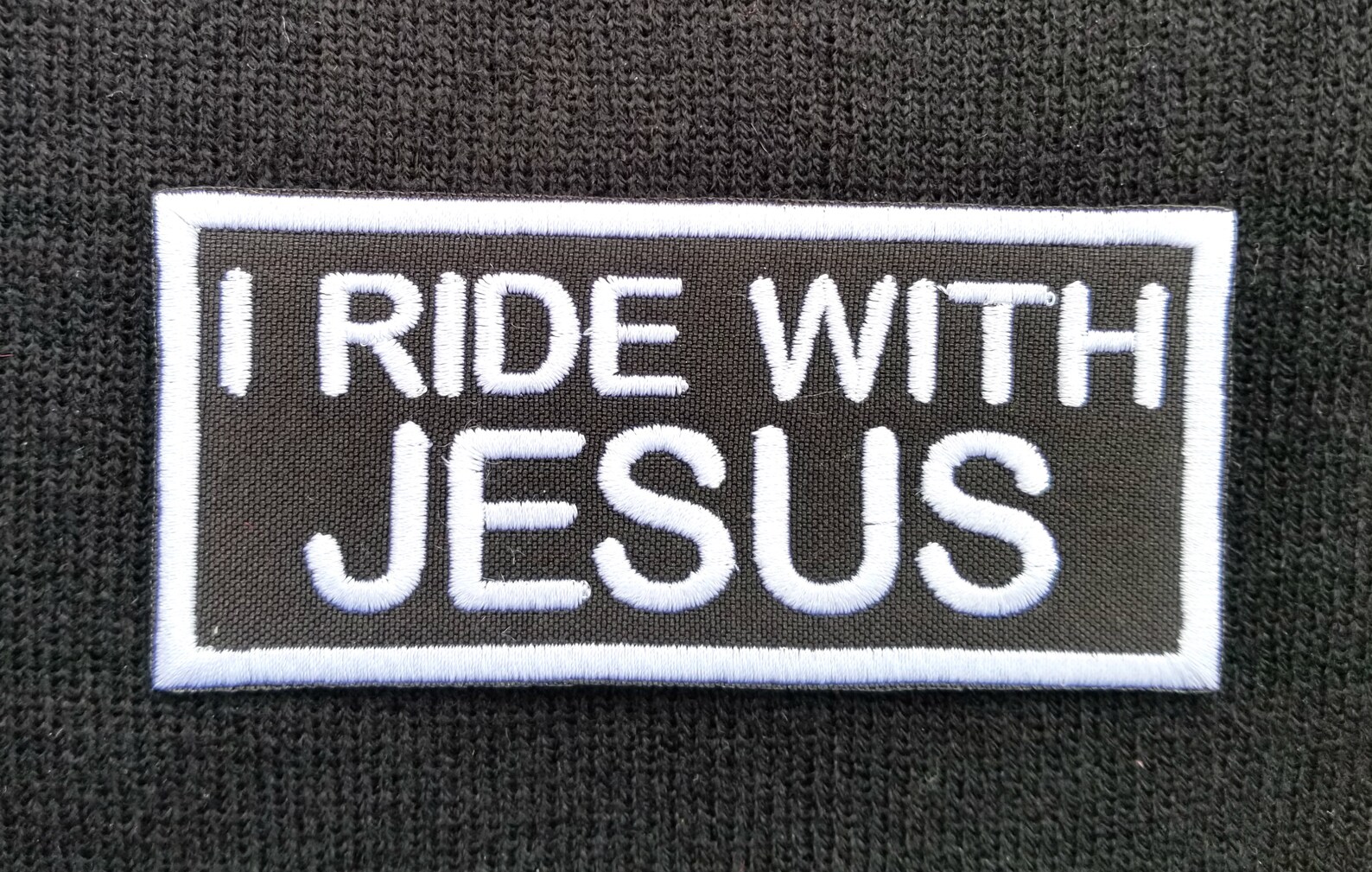 I Ride With Jesus Embroidered Biker Patch - Christian Iron on Applique ...