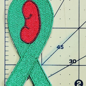 Kidney Disease Awareness Ribbon Iron on Patch Dialysis Kidney ...