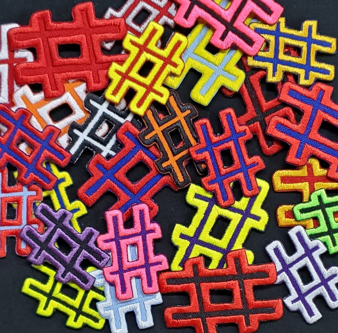 Hashtag Number Sign Embroidered Applique Iron on Patch Many Colors and ...