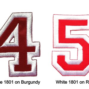 3" Numbers College Varsity Letterman Embroidered Iron on Patch Varsity ...