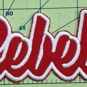 Rebels Text Embroidered Applique Iron on Patch Various Sizes Team Name ...