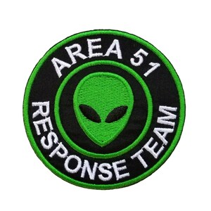 Area 51 Response Team Green Alien Embroidered Applique Iron on Patch ...