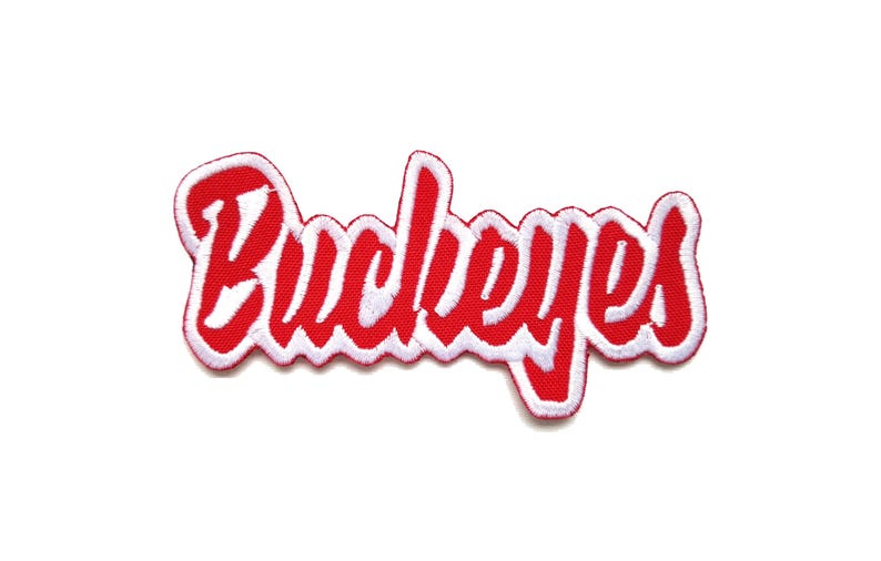 Buckeyes Text Embroidered Applique Iron on Patch Various Sizes Team ...