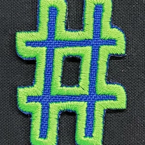 Hashtag Number Sign Embroidered Applique Iron on Patch Many Colors and ...