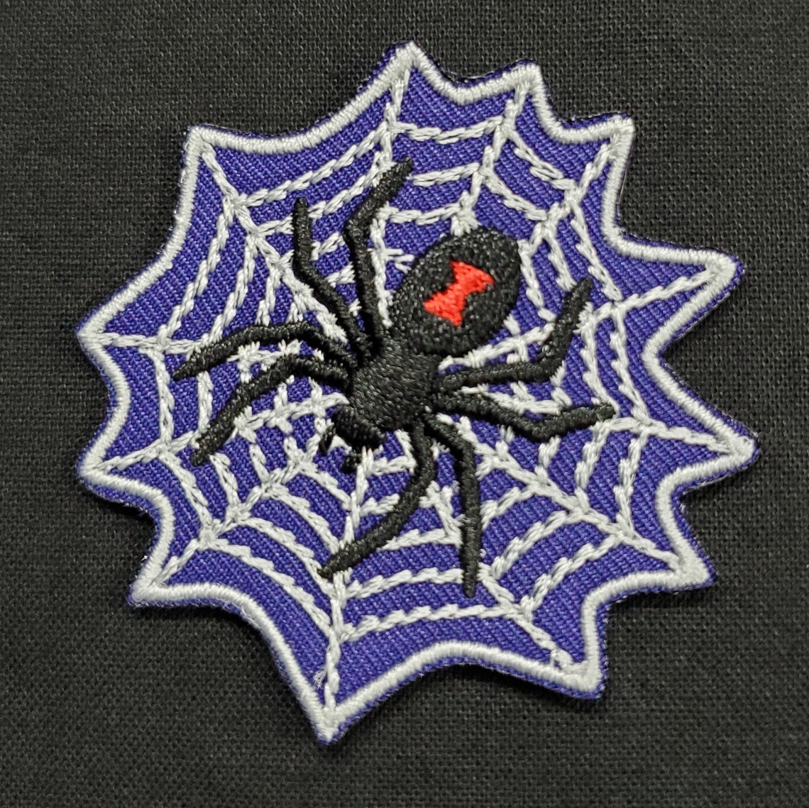 Black Widow Spider Web Halloween Embroidered Applique Iron on - Etsy