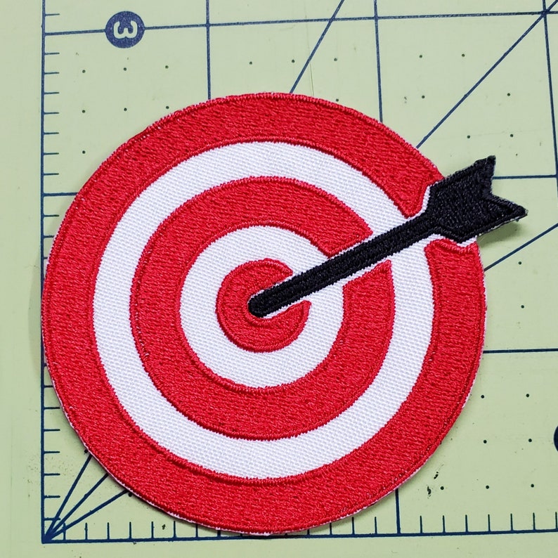Bullseye Target Embroidered Applique Iron on Patch 2.5" X 2.5 ...