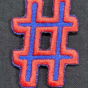 Hashtag Number Sign Embroidered Applique Iron on Patch Many Colors and ...