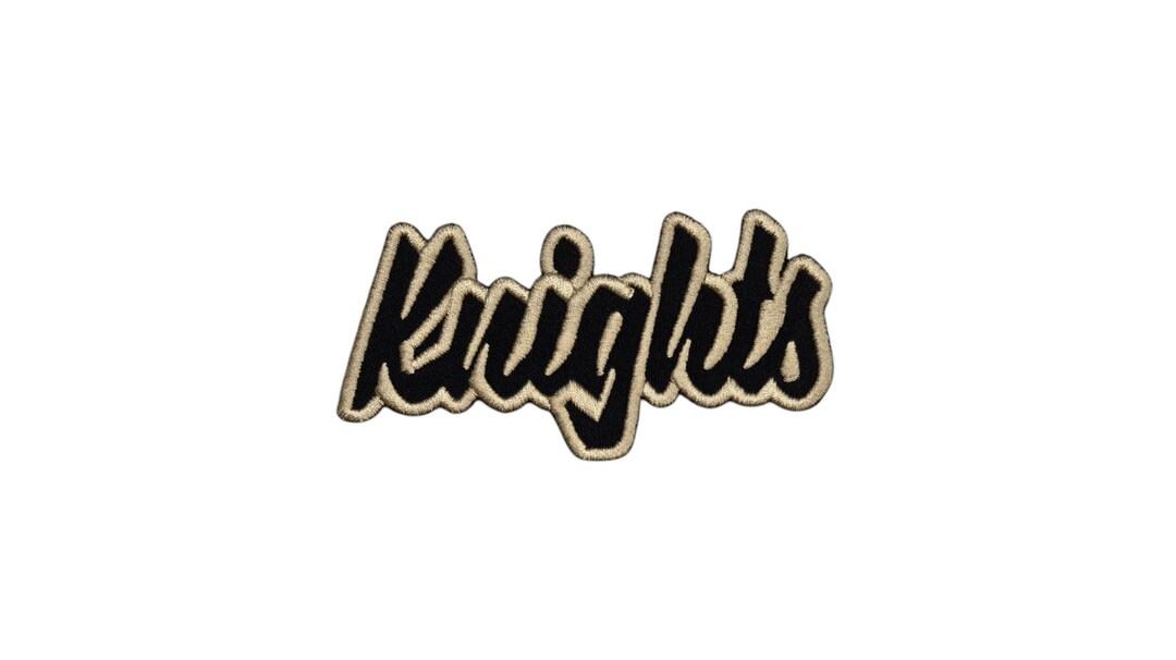 Knights Text Embroidered Applique Iron on Patch Various Sizes Team Name ...