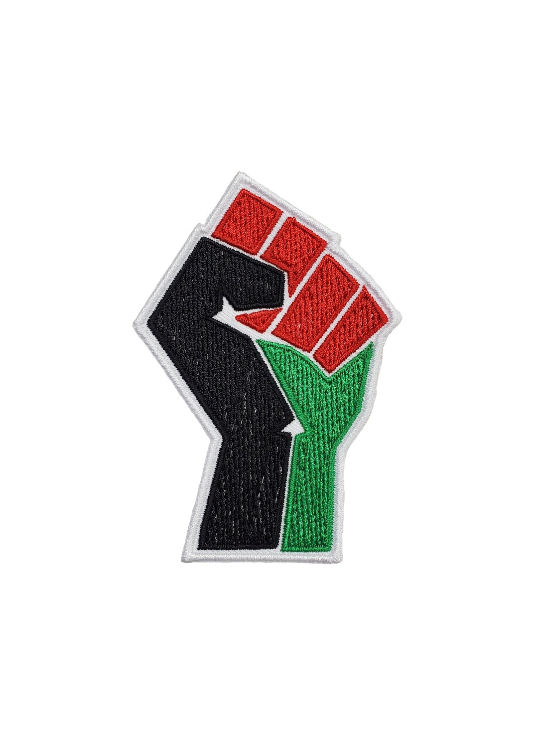 Black Power Fist Embroidered Patch - Pan African Flag Colors - Etsy