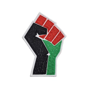 Black Power Fist Embroidered Iron-on Patch 2.25" X 3.25" Black Lives ...