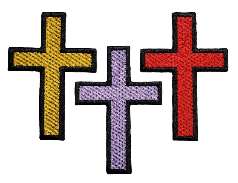 Christian Cross Fully Embroidered Iron on or Sew on Patch - Etsy
