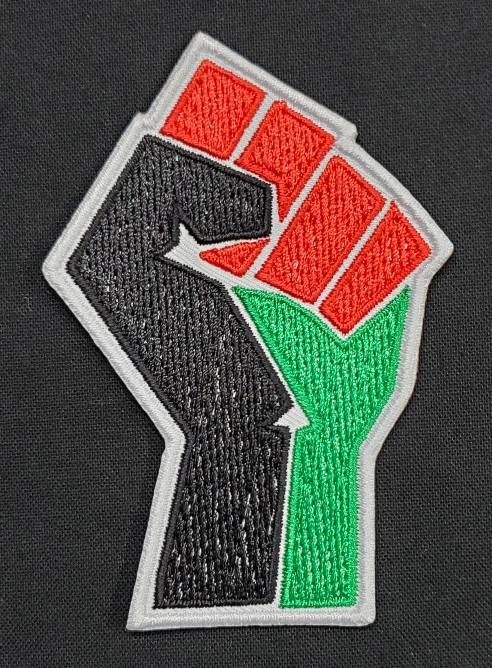 Black Power Fist Embroidered Patch - Pan African Flag Colors - Etsy