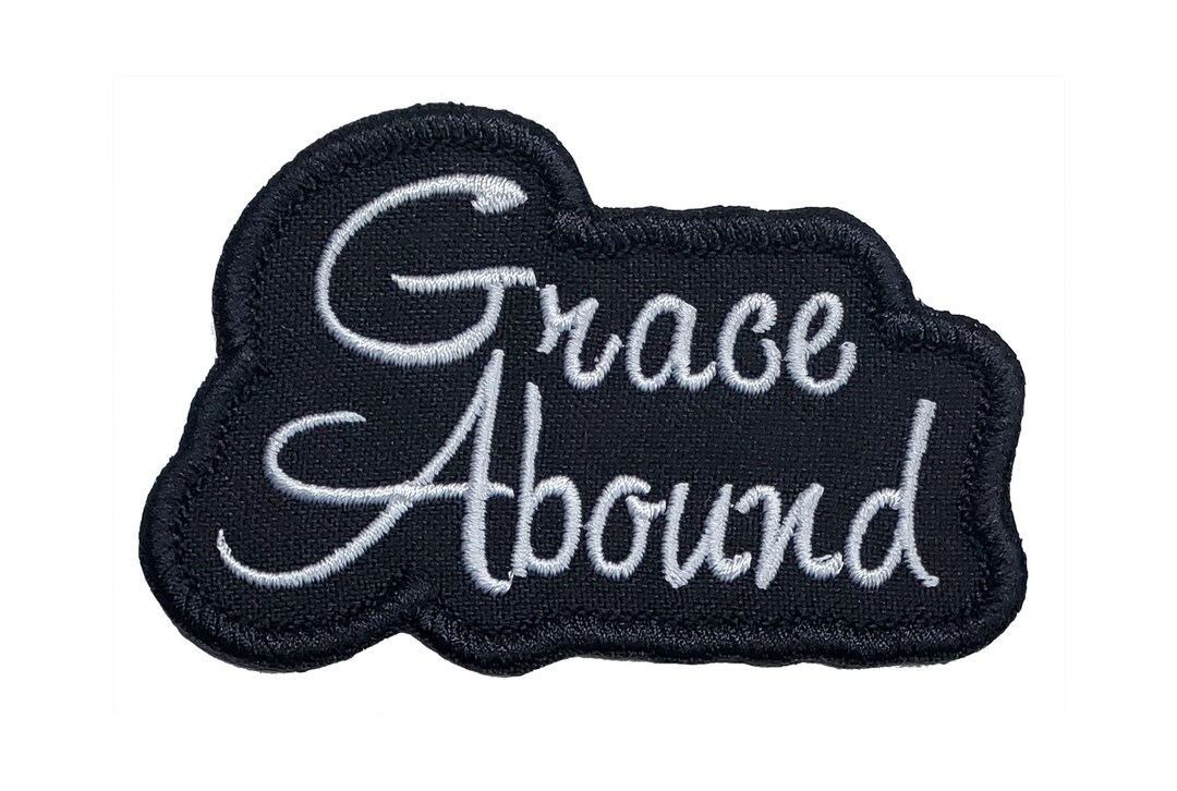 Grace Abound Embroidered Applique Iron on Patch 3.5" X 2.25" Christian ...