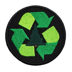 Recycle Embroidered Applique Iron on Patch 3" Reduce Reuse Sign Scouts ...