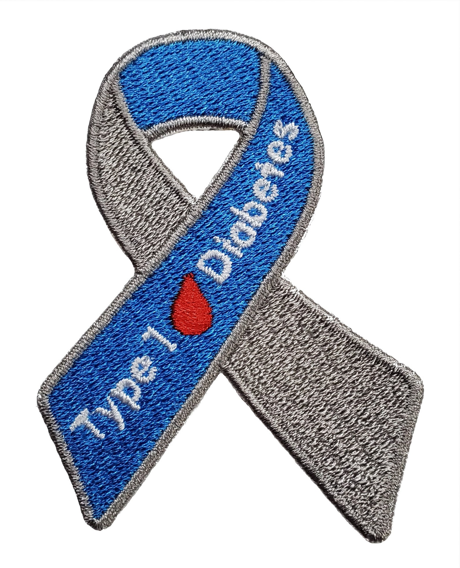 Type 1 Diabetes Embroidered Iron on Patch Awareness Ribbon - Etsy Canada
