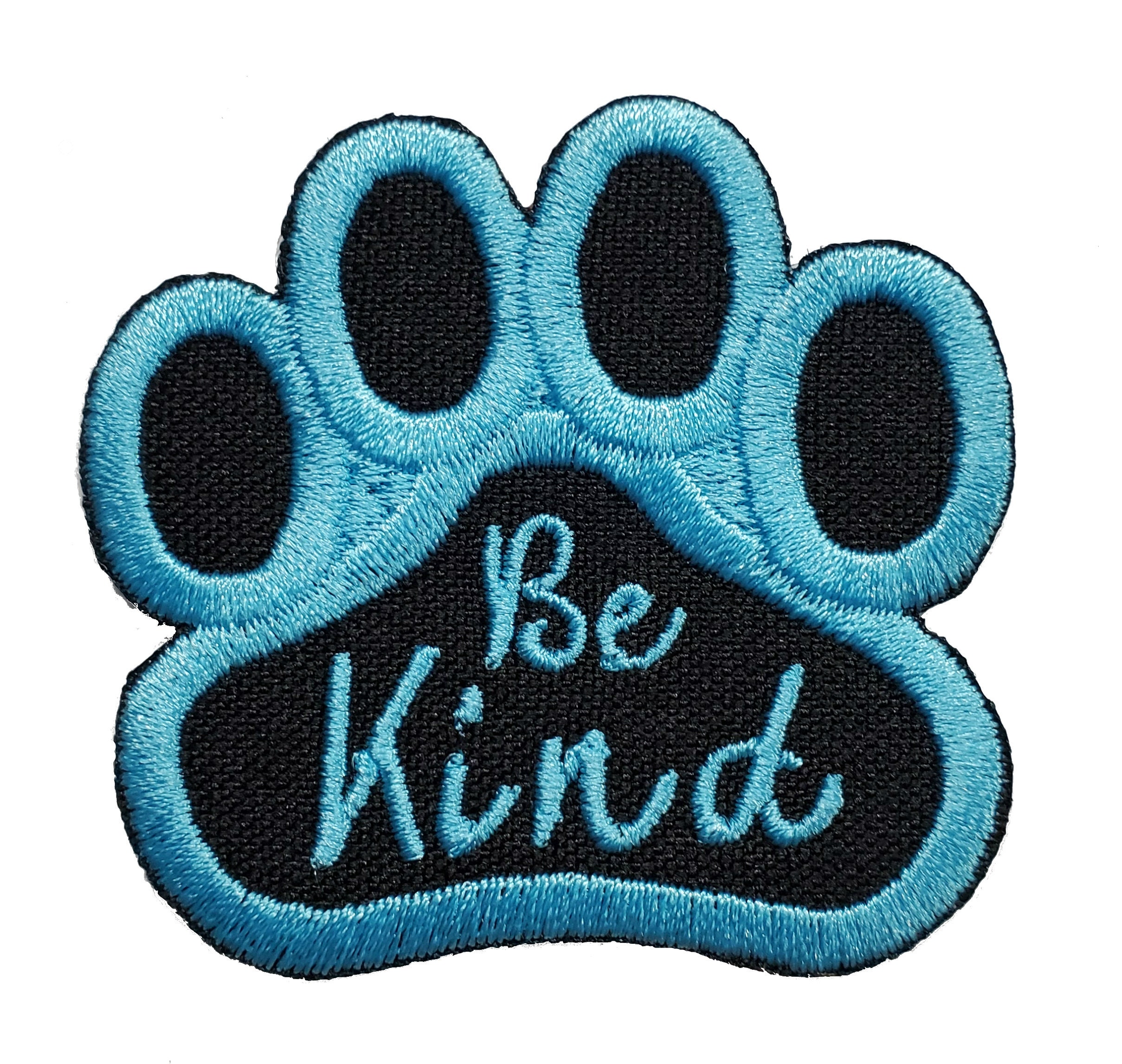 Be Kind Paw Print Embroidered Iron On Patch 2.25 x 2.1 | Etsy