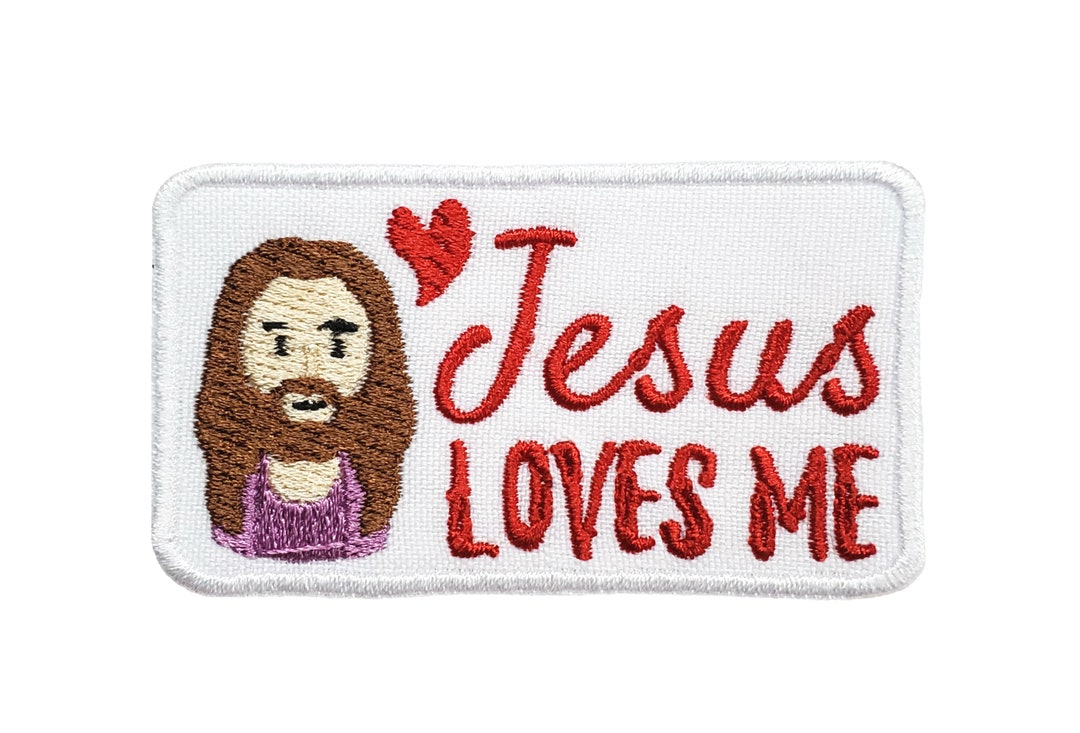 Jesus Loves Me Embroidered Iron on Patch, Christian Applique - Etsy