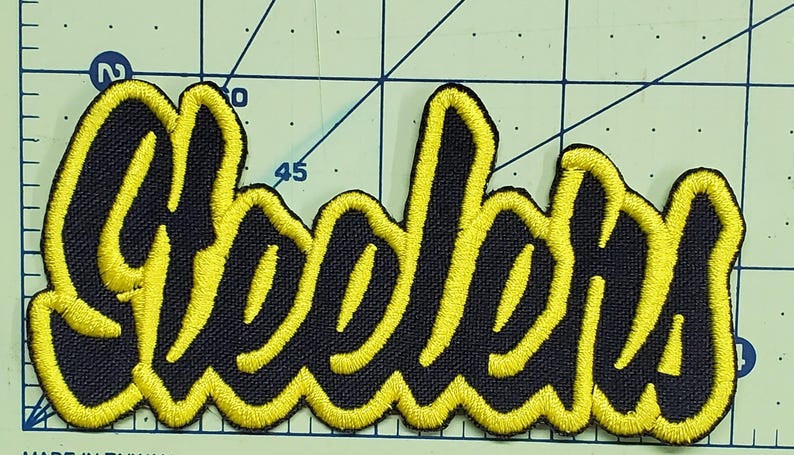 Steelers Text Embroidered Applique Iron on Patch Various Sizes Team ...