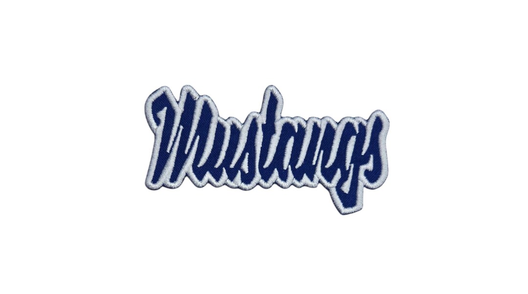 Mustangs Text Embroidered Applique Iron on Patch Various Sizes Team ...