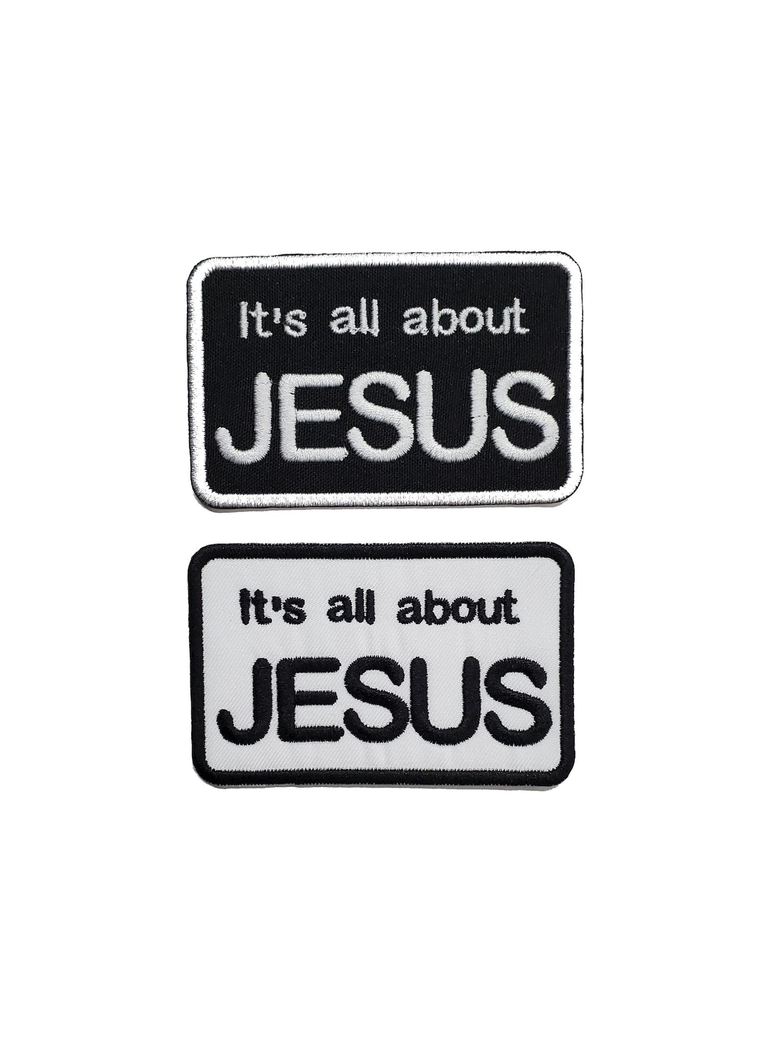 It's All About Jesus Christian Embroidered Iron on Patch 3.25" X 2.1 ...