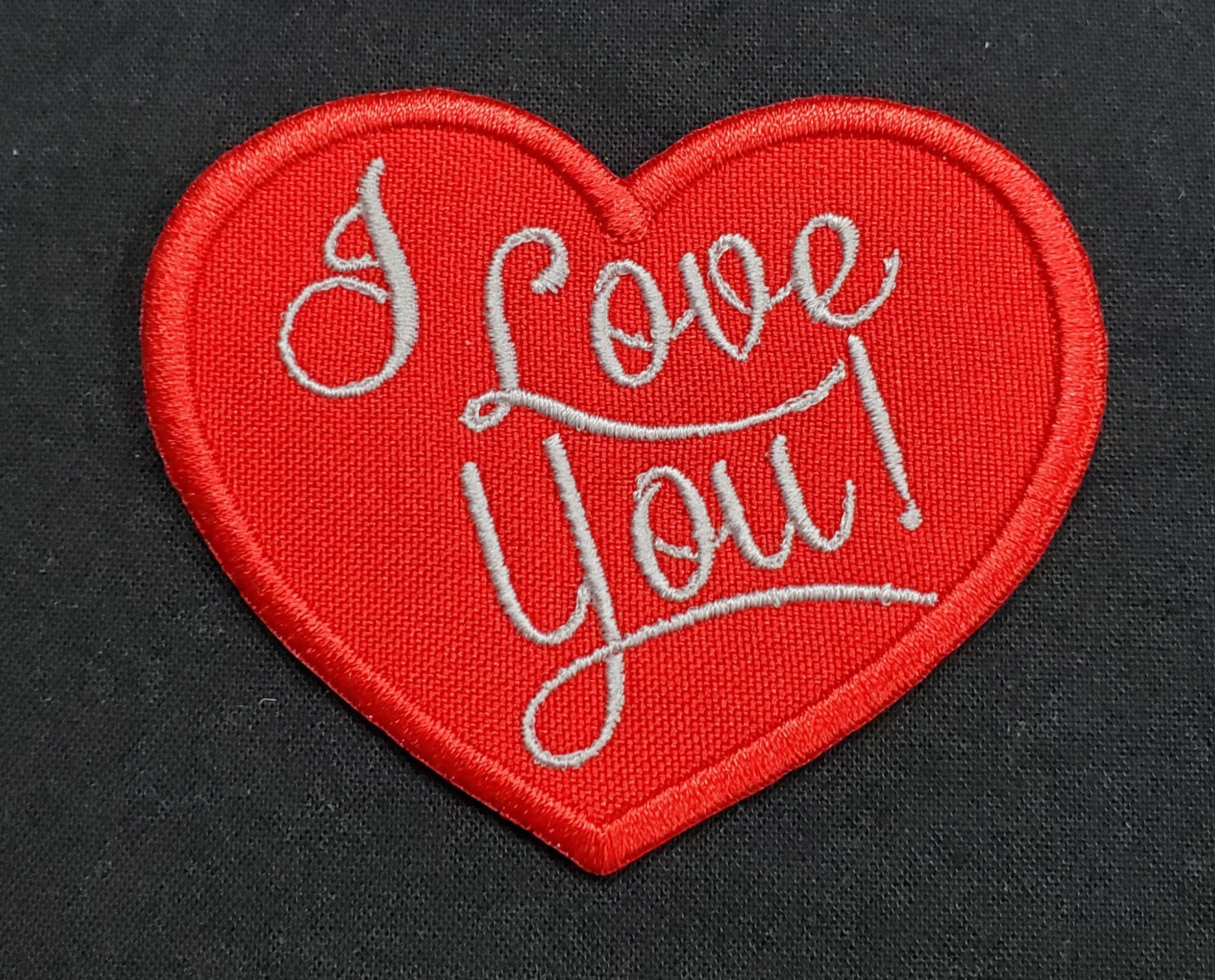 I Love You Valentines Heart Embroidered Iron or Sew on Patch 2.9" X 2.4 ...