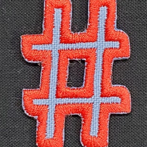 Hashtag Number Sign Embroidered Applique Iron on Patch Many Colors and ...