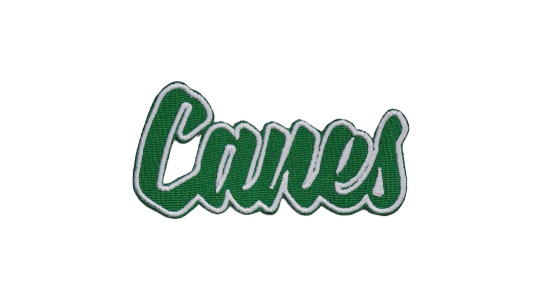Canes Text Embroidered Applique Iron on Patch Various Sizes Team Name ...
