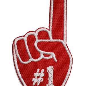 Foam Finger #1 Fan Football Embroidered Applique Iron/sew on Patch 1.5 ...