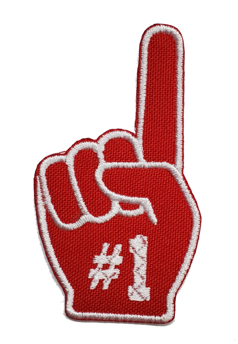 Foam Finger #1 Fan Football Embroidered Applique Iron/sew on Patch 1.5 ...