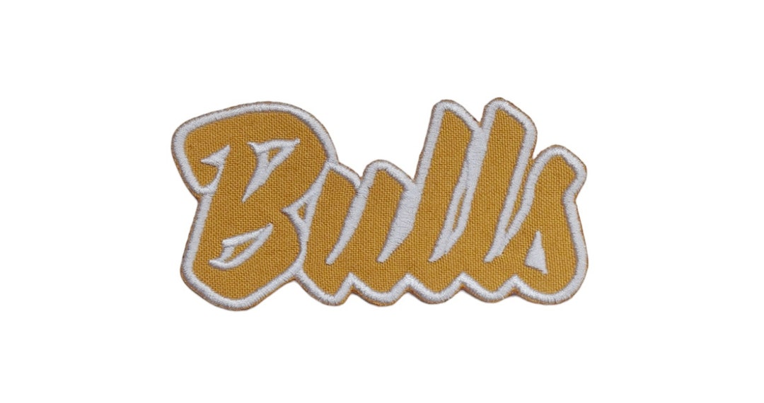Bulls Text Embroidered Applique Iron on Patch Various Sizes Team Name ...