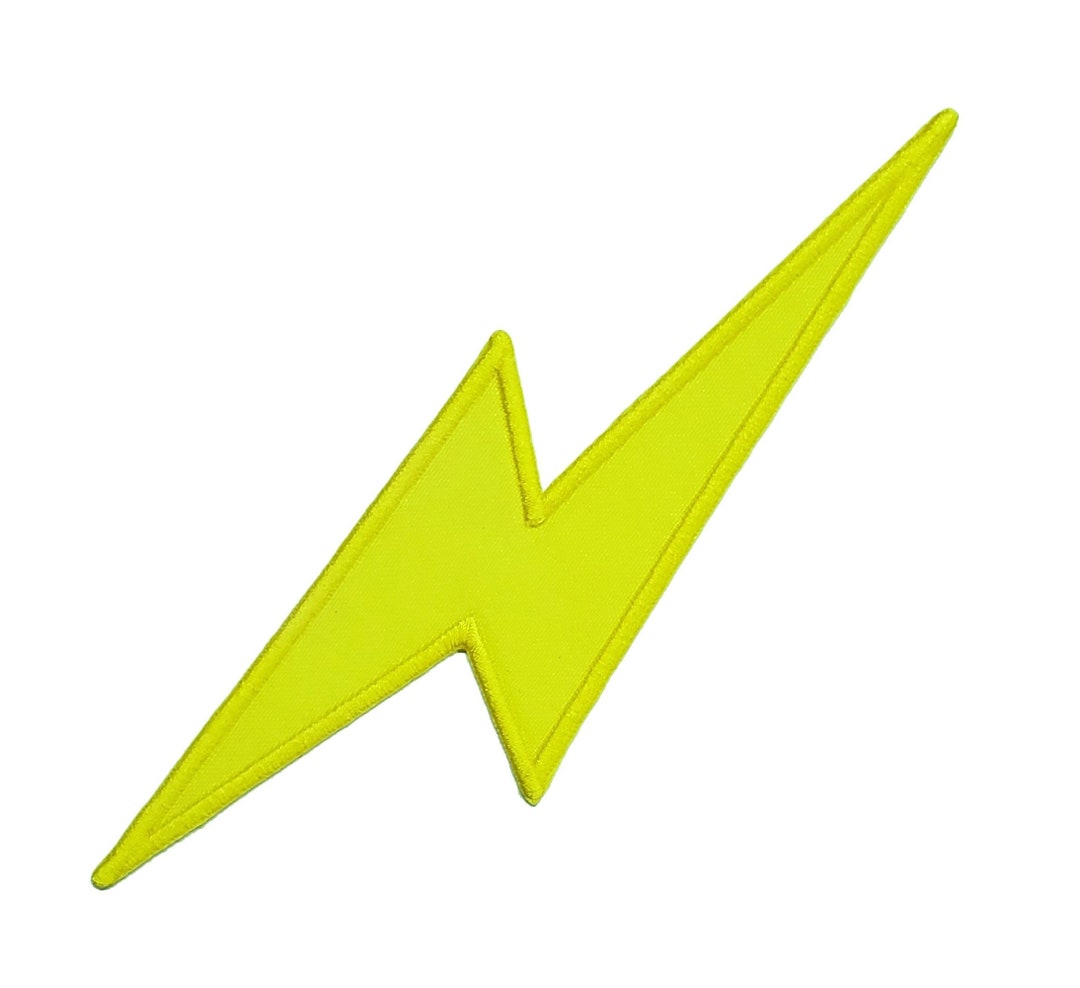 Lightning Bolt Applique Iron on Patch 7" X 2" Large Adventure Storm ...