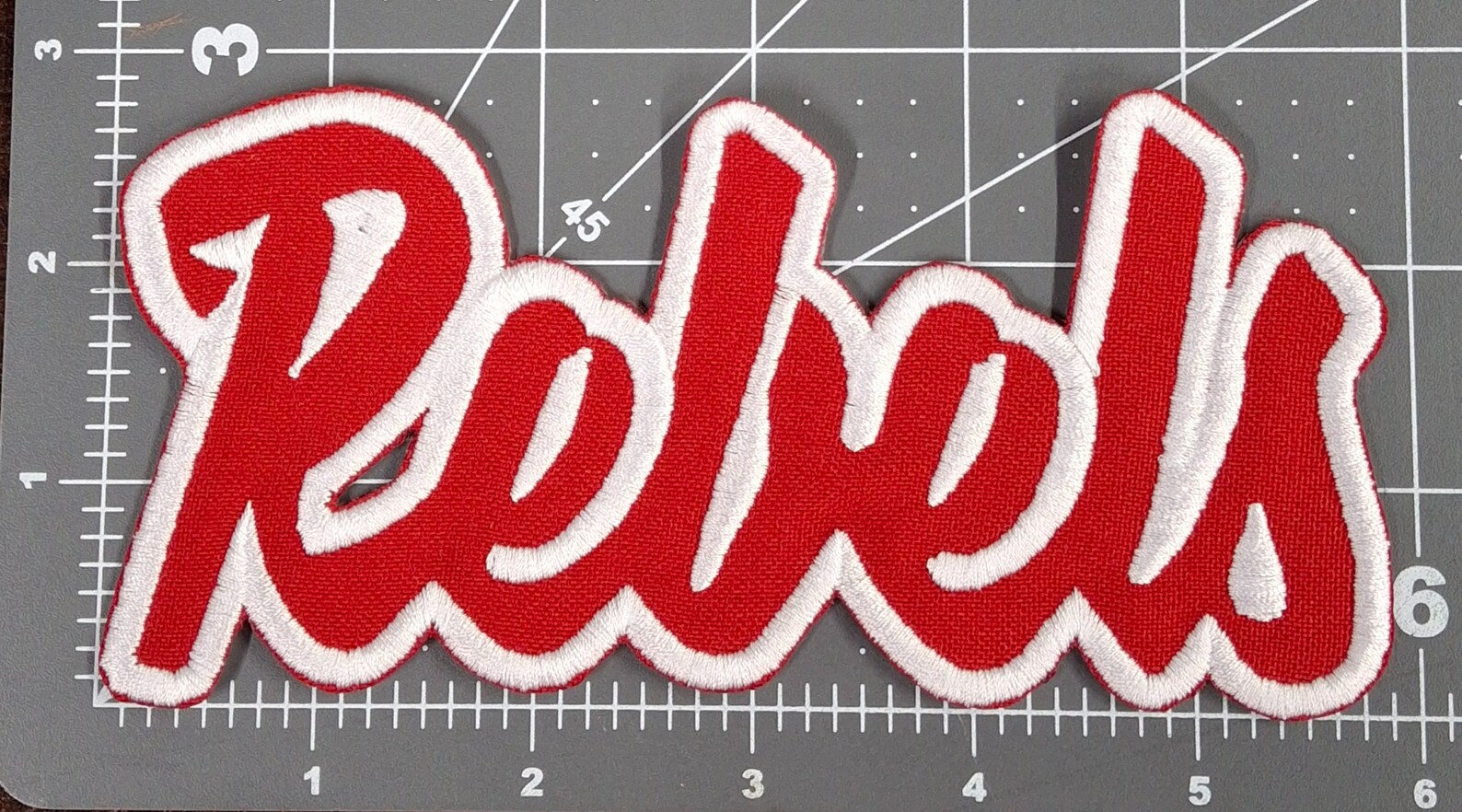 Rebels Text Embroidered Applique Iron on Patch Various Sizes Team Name ...