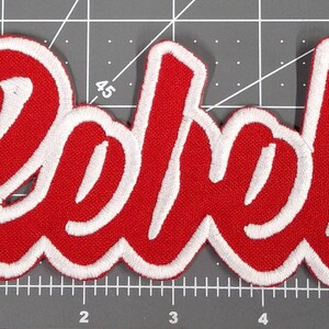 Rebels Text Embroidered Applique Iron on Patch Various Sizes Team Name ...