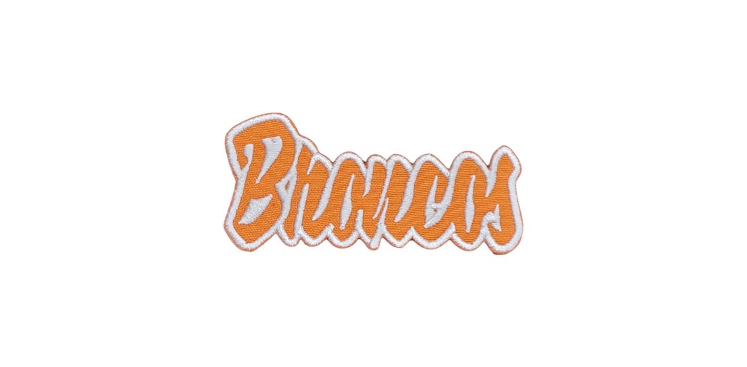 Broncos Text Embroidered Applique Iron on Patch Various Sizes Team Name ...