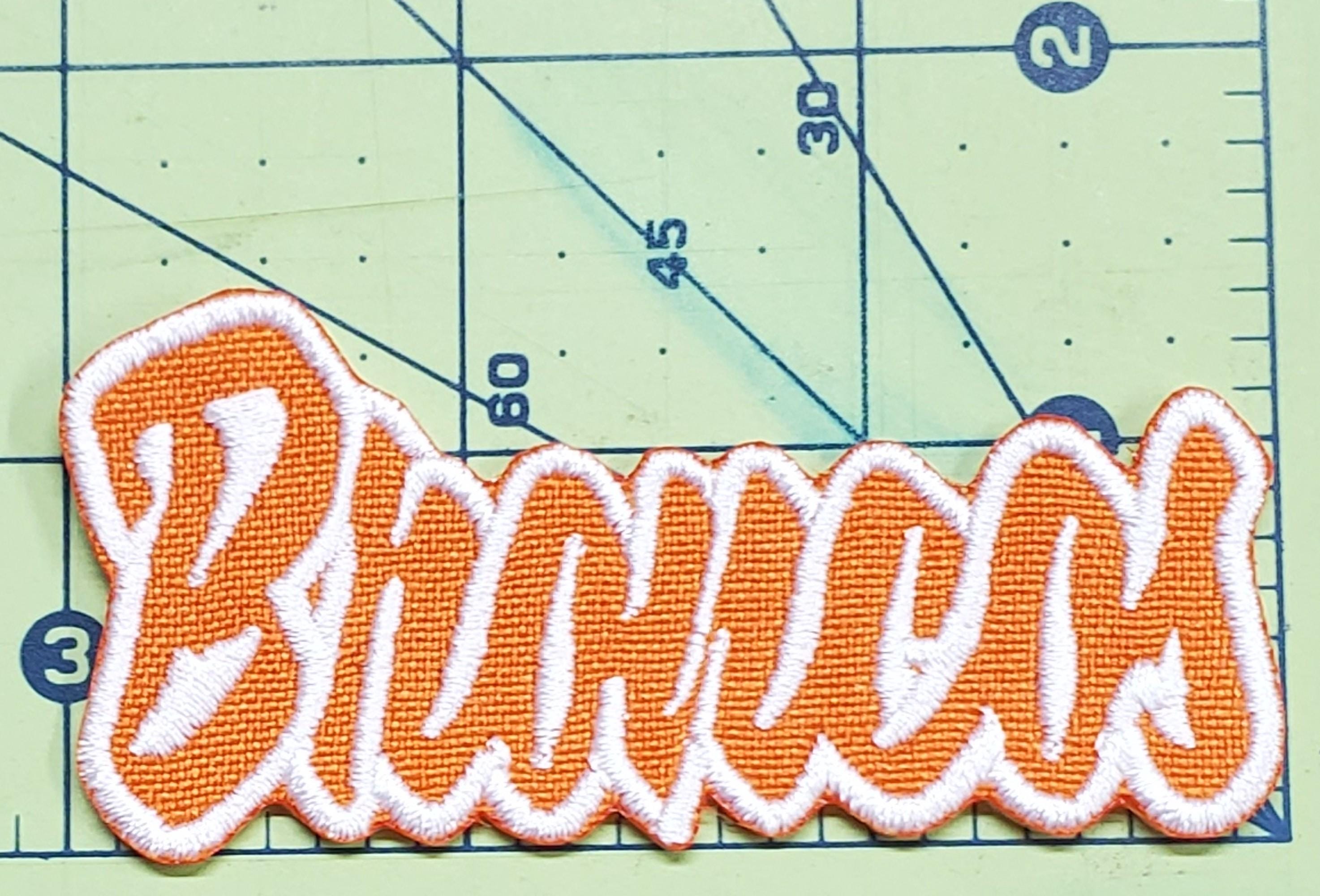 Broncos Text Embroidered Applique Iron on Patch Various Sizes Team Name ...