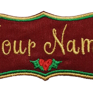 Christmas Stocking NAME PATCH - 5" X 2" Custom Personalized Iron on or ...